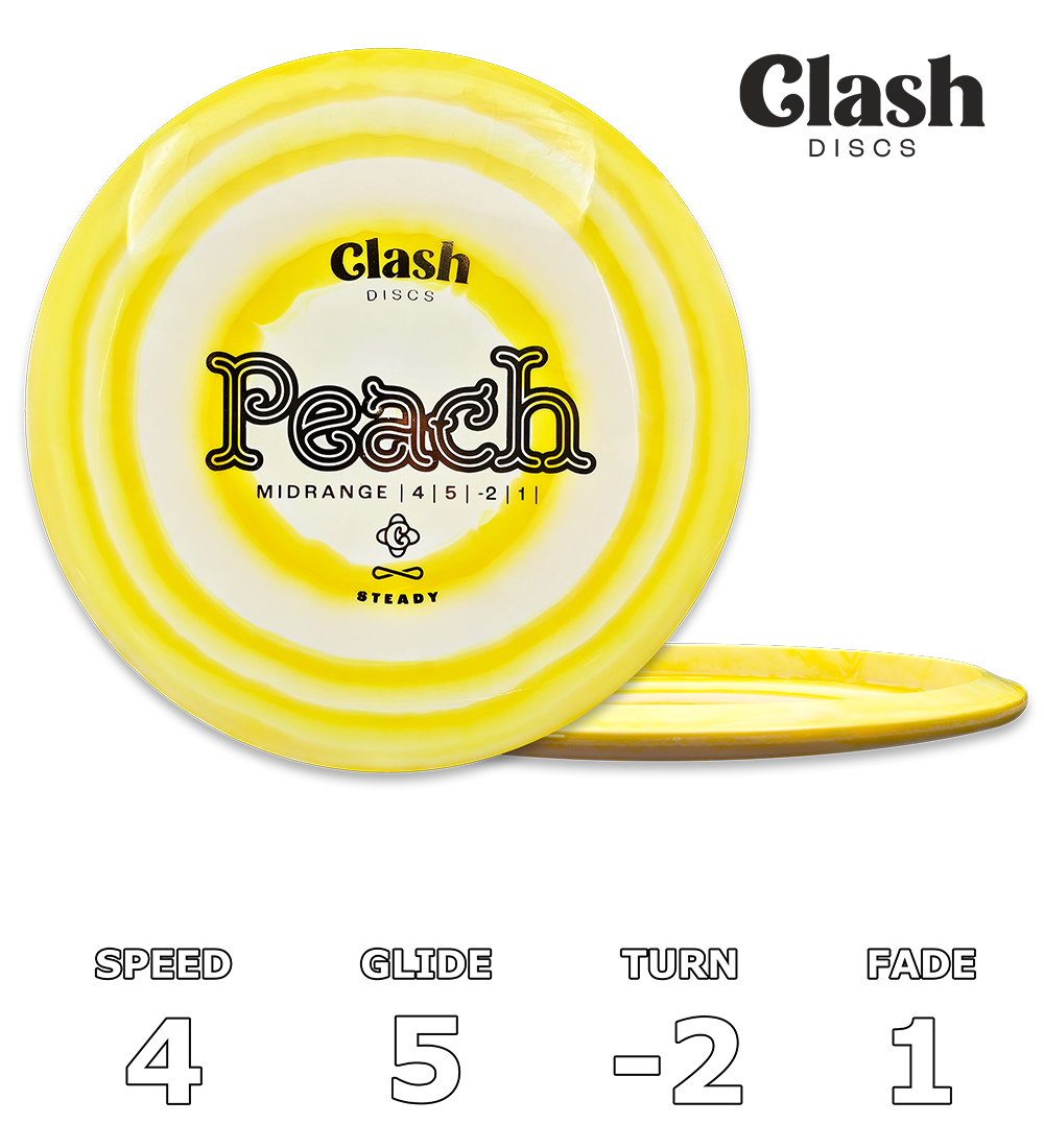 Peach Steady Clash Discs | Speed 4 Glide 5 Turn -2 Fade 1