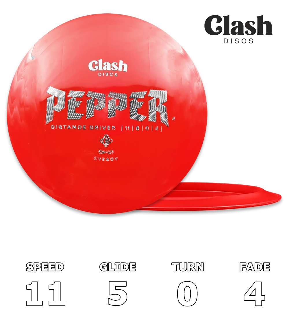 Pepper Steady Clash Discs | Speed 11 Glide 5 Turn 0 Fade 4
